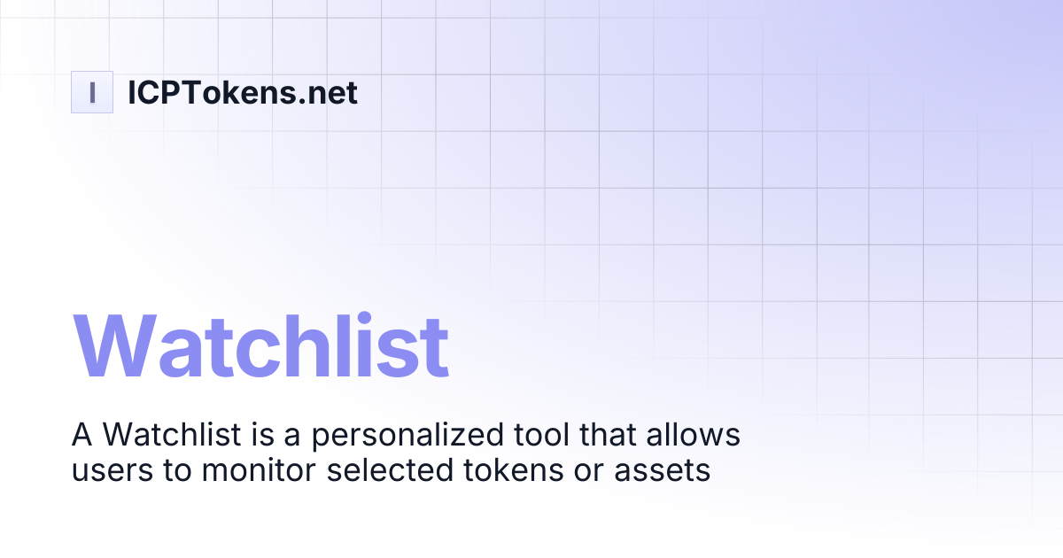Watchlist | ICPTokens.net